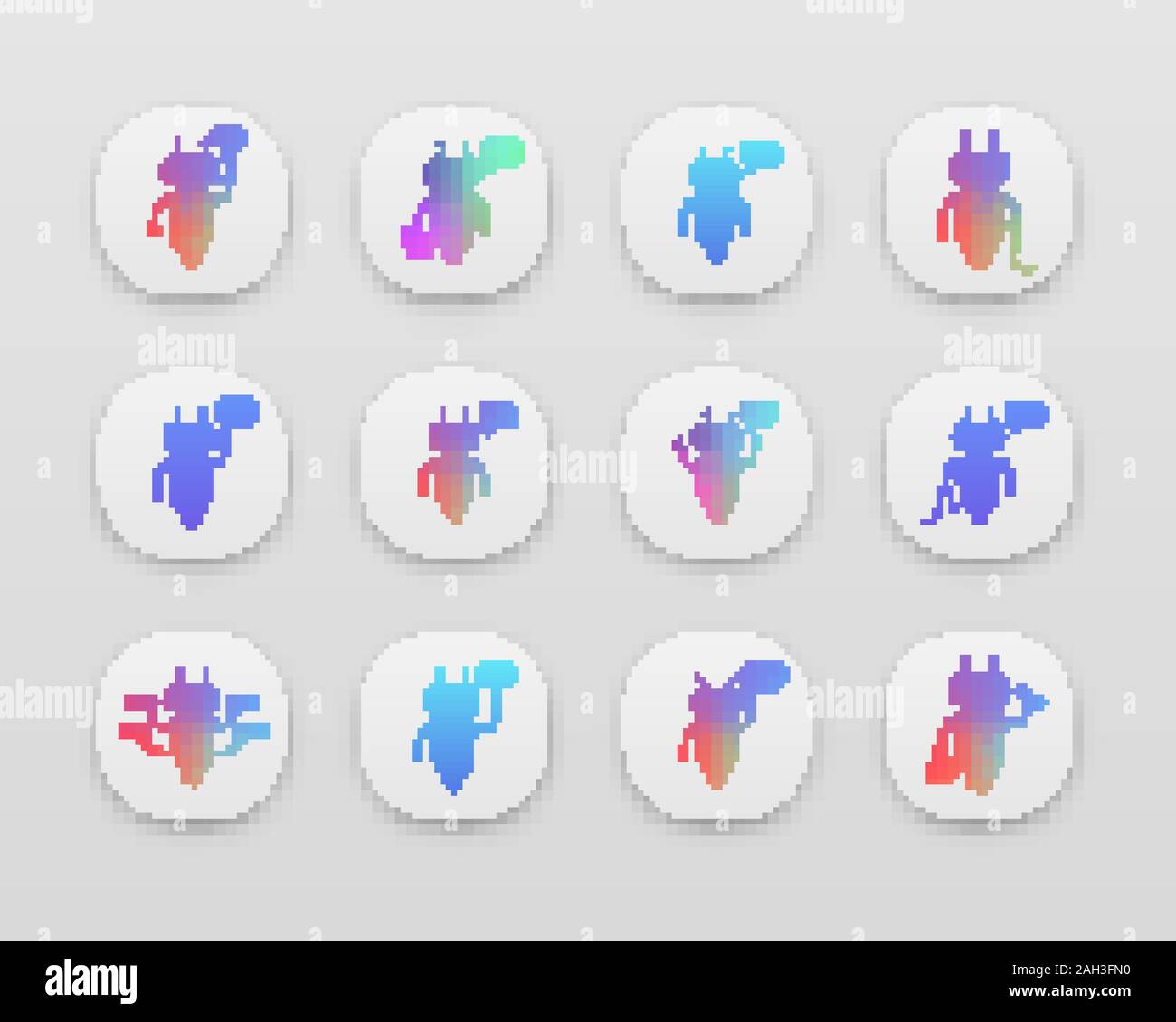 Chatbots App Icons Set Uiux User Interface Virtual Assistants Talkbots Chat Error Buy