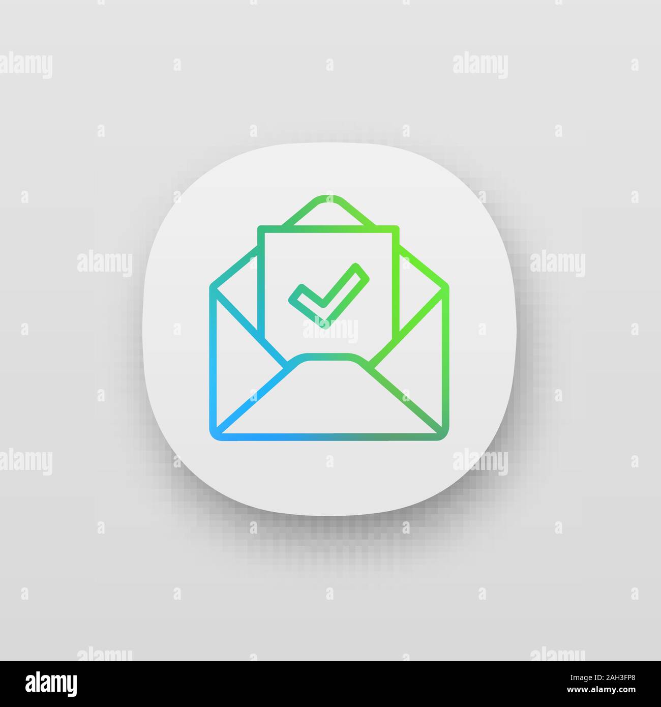 Email confirmation app icon. E-mail approval response. Hiring letter ...