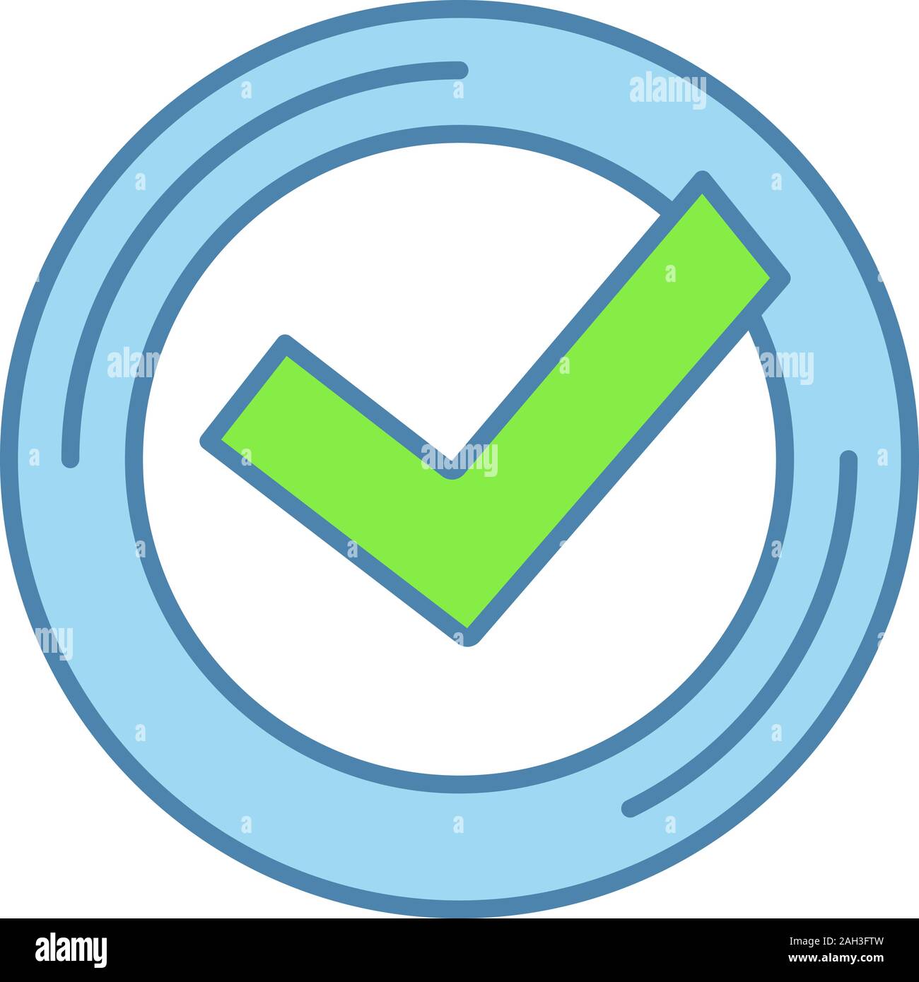 Checkmark color icon. Successfully tested. Tick mark. Quality assurance ...