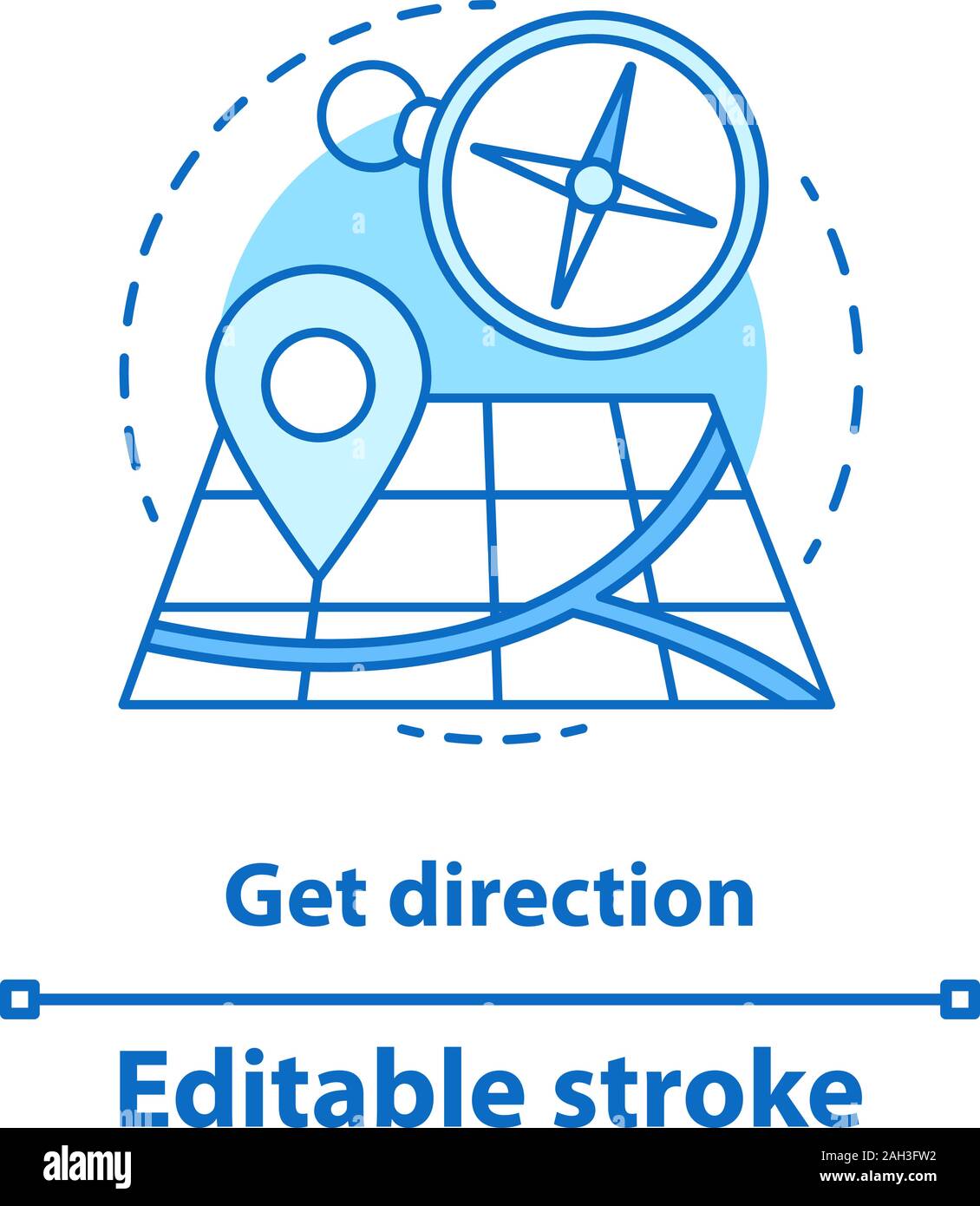 Getting direction concept icon. GPS navigation idea thin line ...