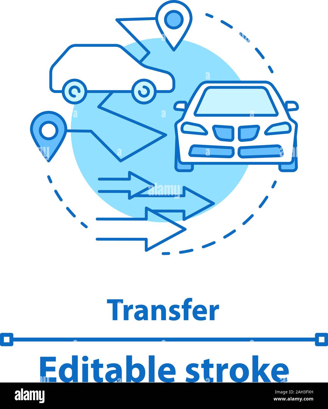 Car service concept icon. Taxi. Car rental idea thin line illustration ...