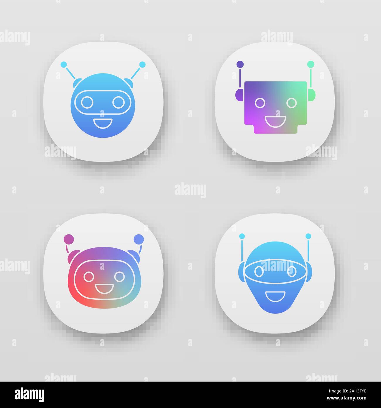 Chatbots App Icons Set Uiux User Interface Talkbots Laughing