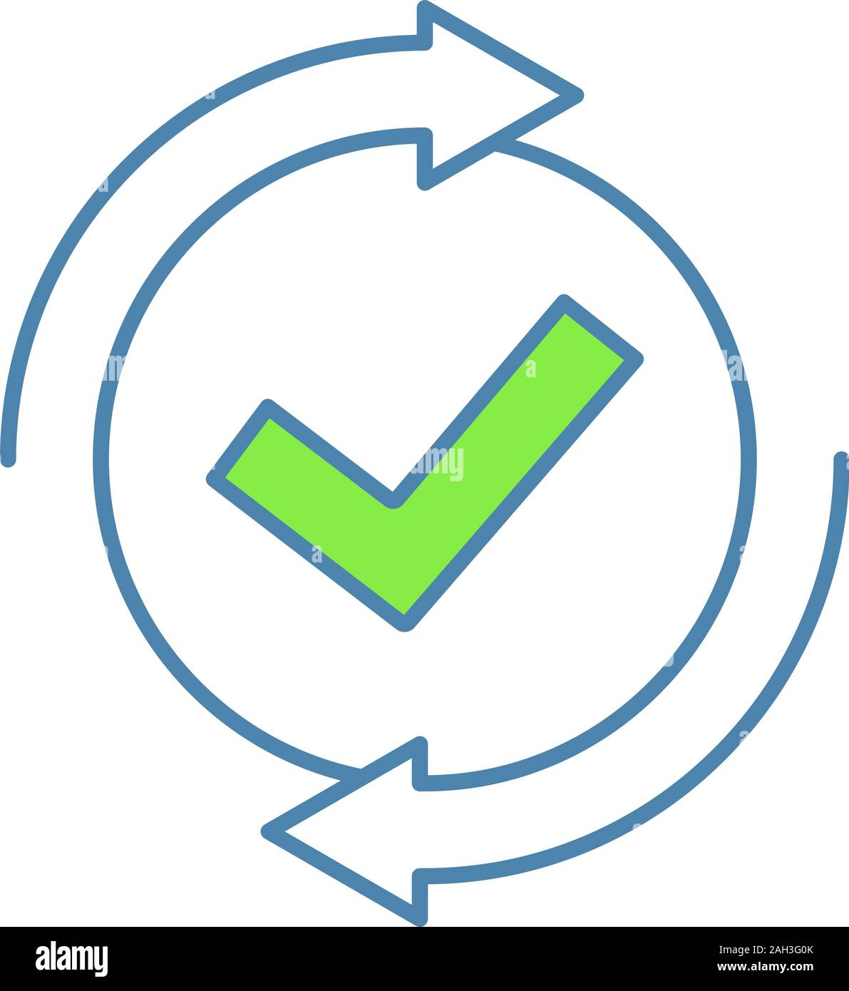 Checking process color icon. Successfully checked. Approved. Testing ...