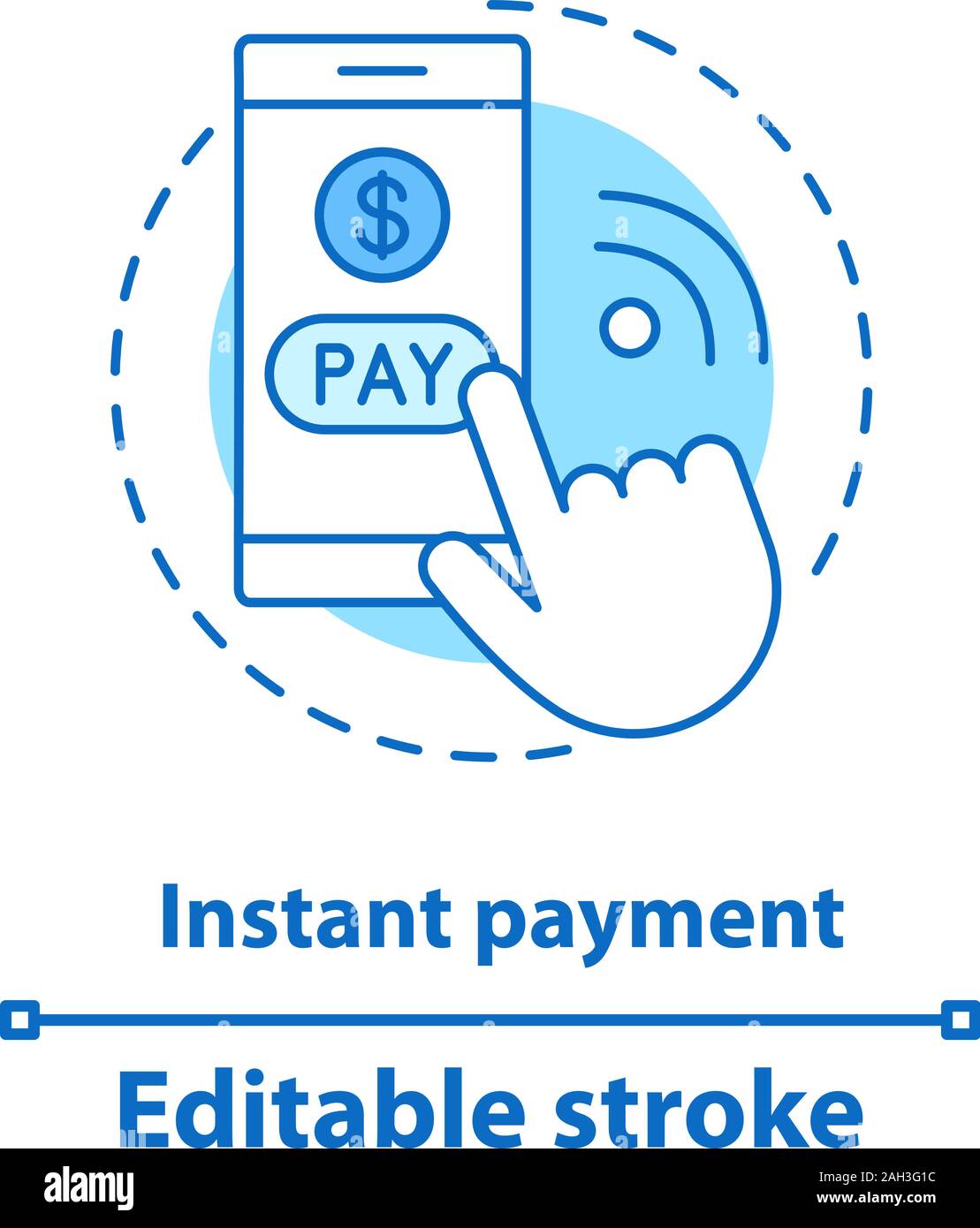 Instant payment concept icon. Pay per click idea thin line illustration ...