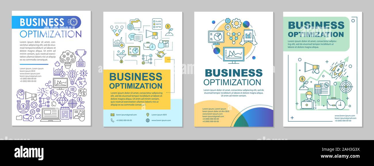 Business optimization brochure template layout. Marketing strategy ...