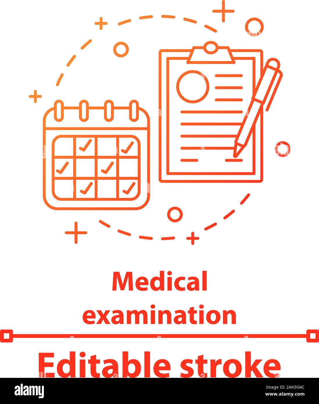 Medical examination concept icon. Timetable. Diagnostic report idea ...
