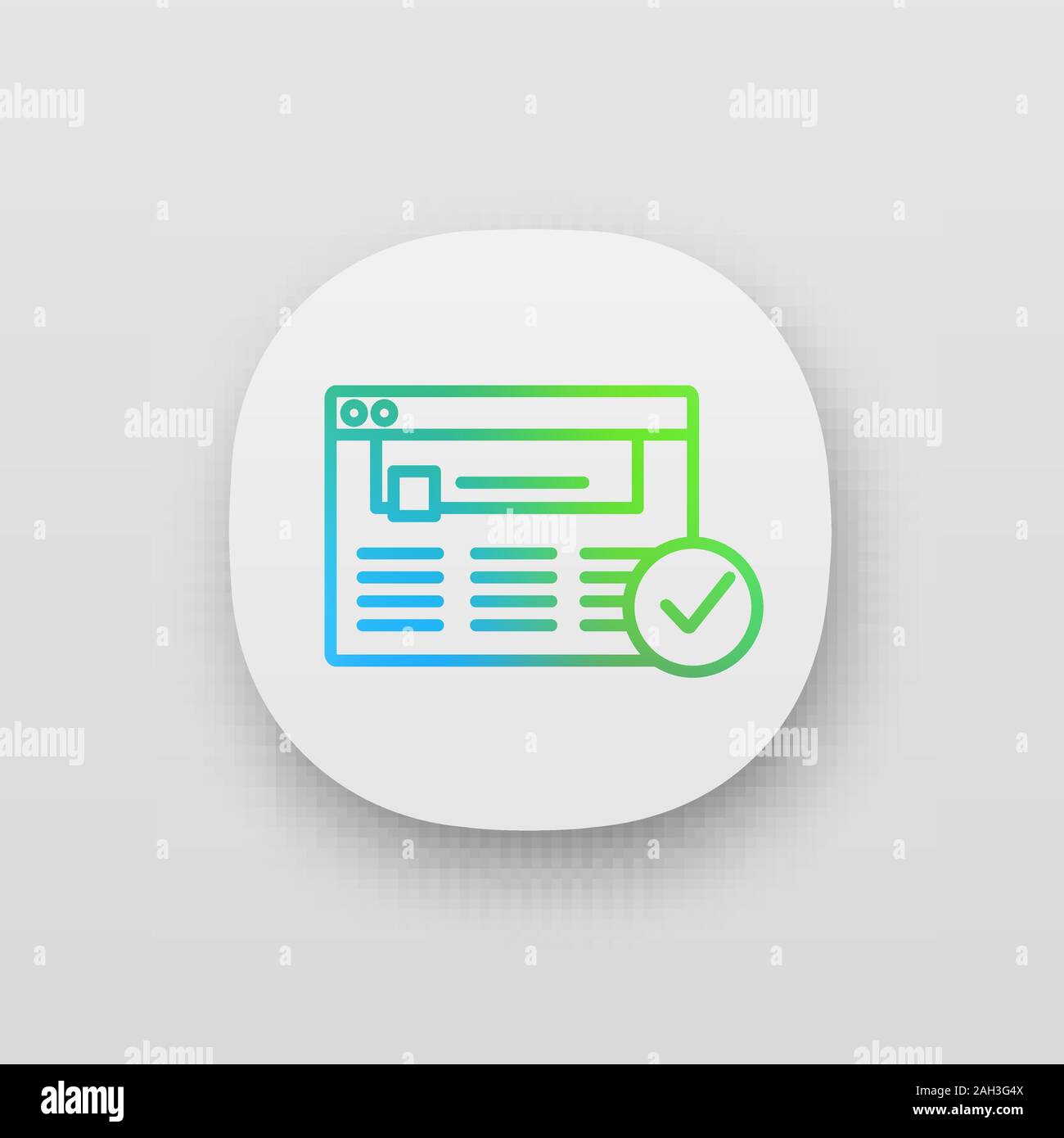 Approved website app icon. Web page. Successful login. UI/UX user interface. Web or mobile ...
