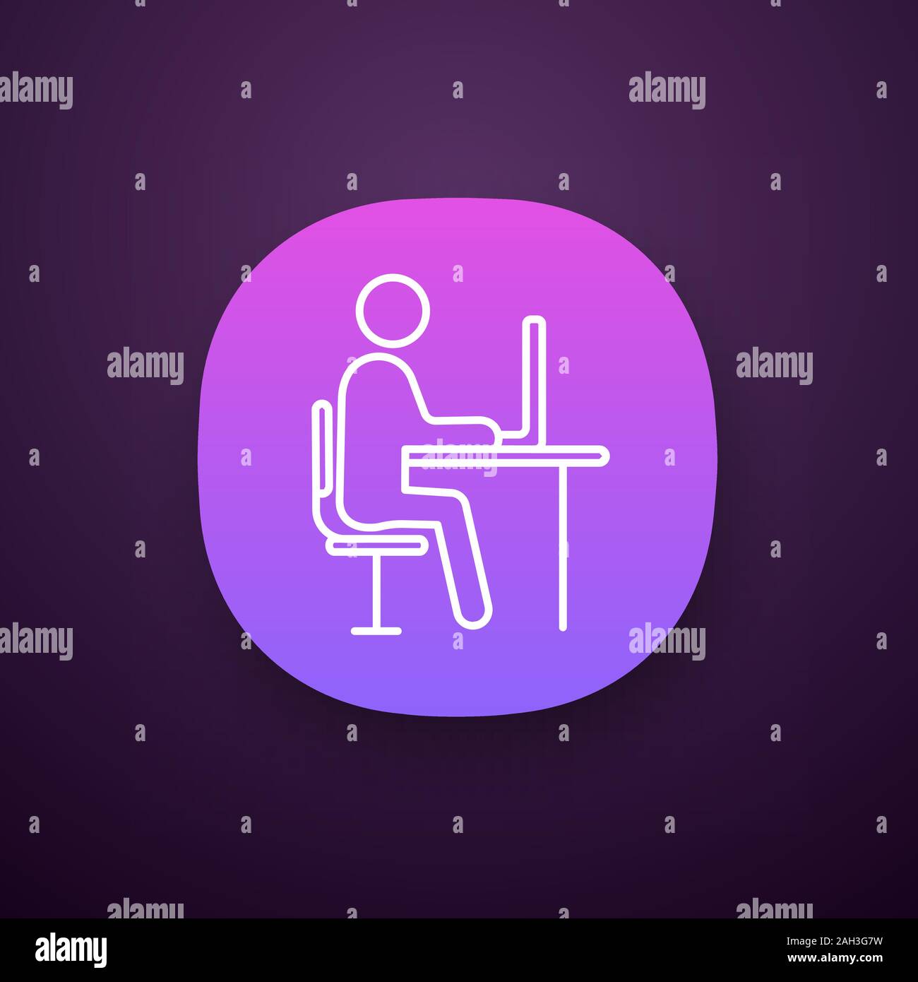 Workplace app icon. UI/UX user interface. Work space. Office worker ...