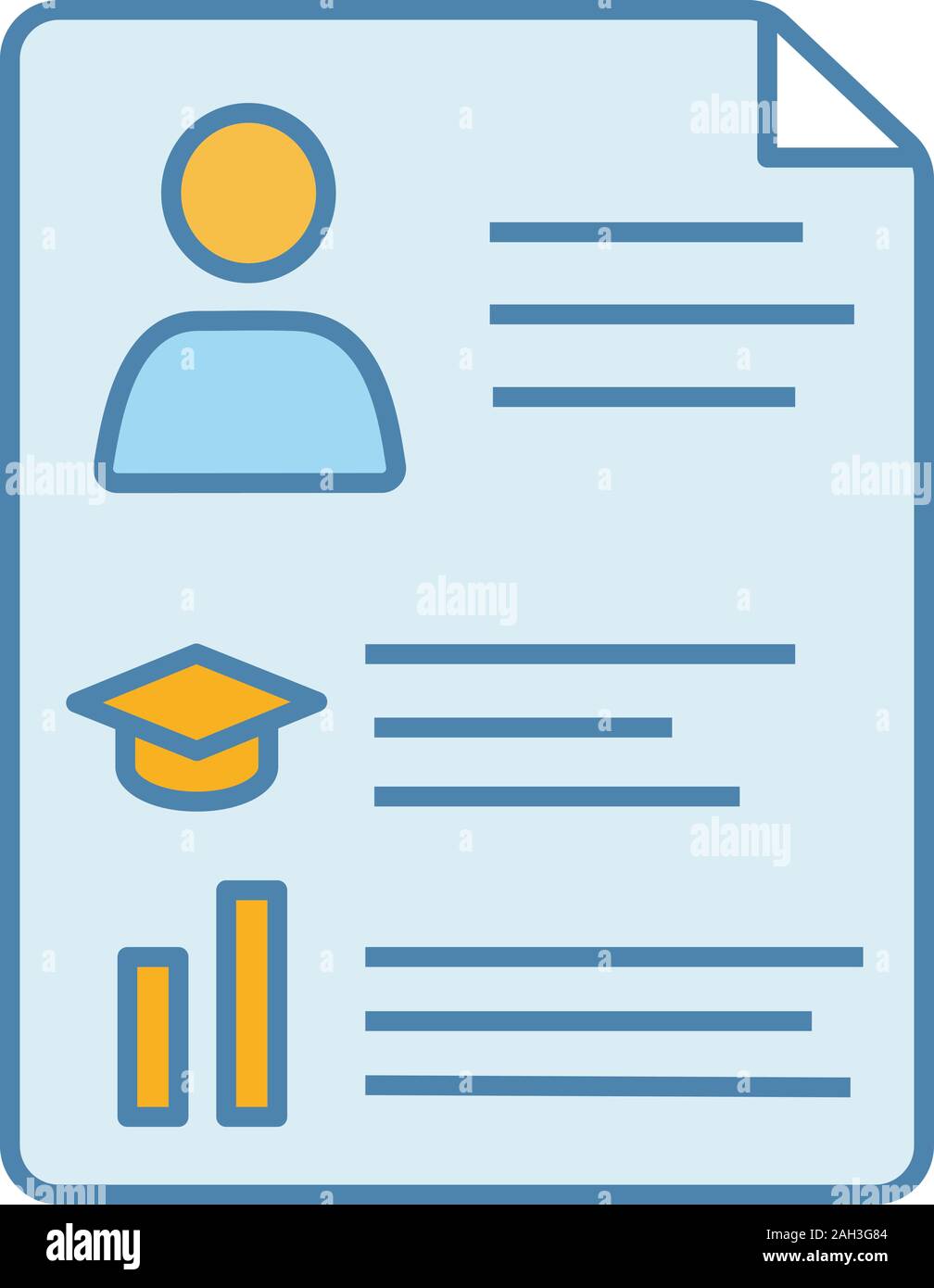 Resume color icon. CV. Curriculum vitae. Personal information. Isolated ...