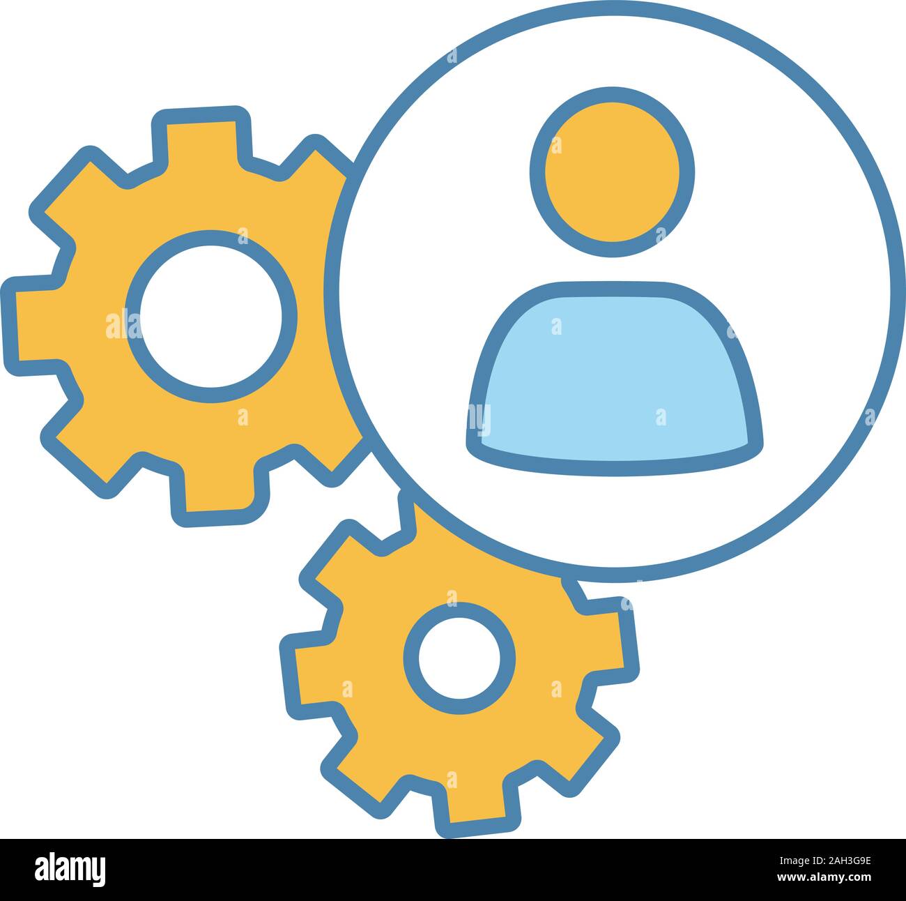 HR management color icon. Teamwork. Human resources. Business mechanism ...