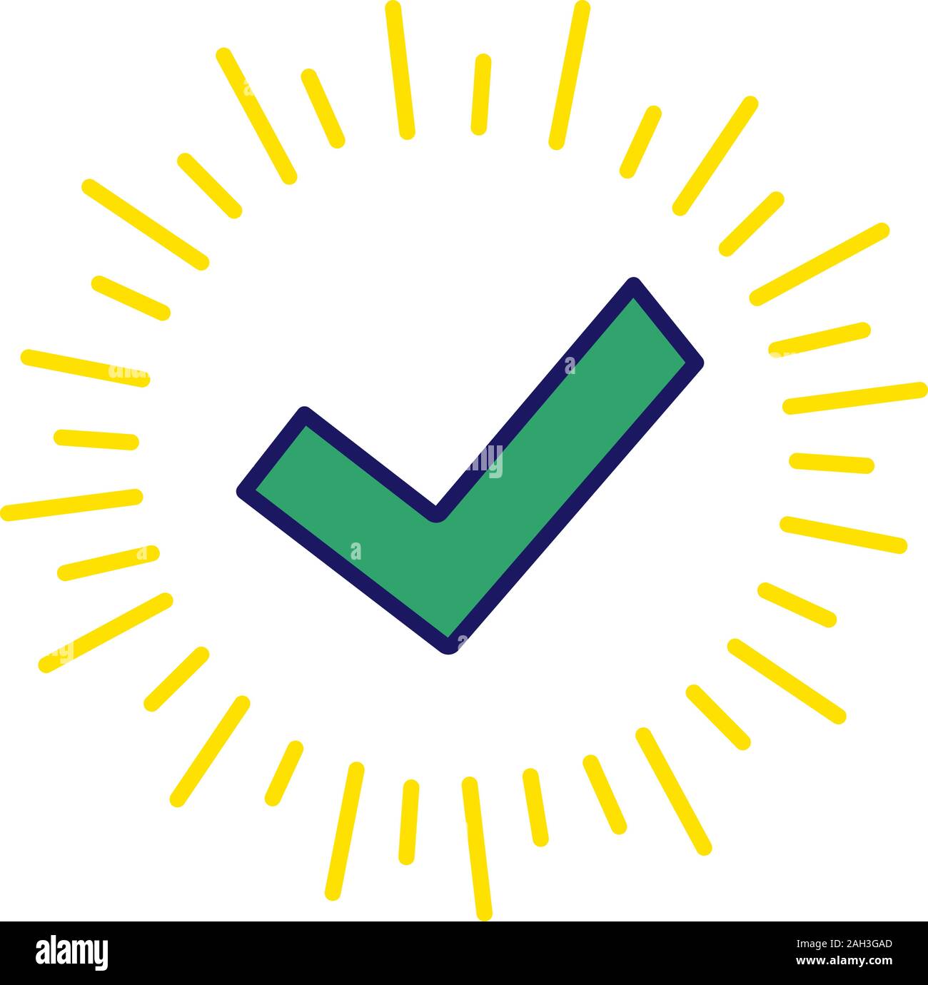Checkmark color icon. Successfully tested. Tick mark. Quality assurance ...