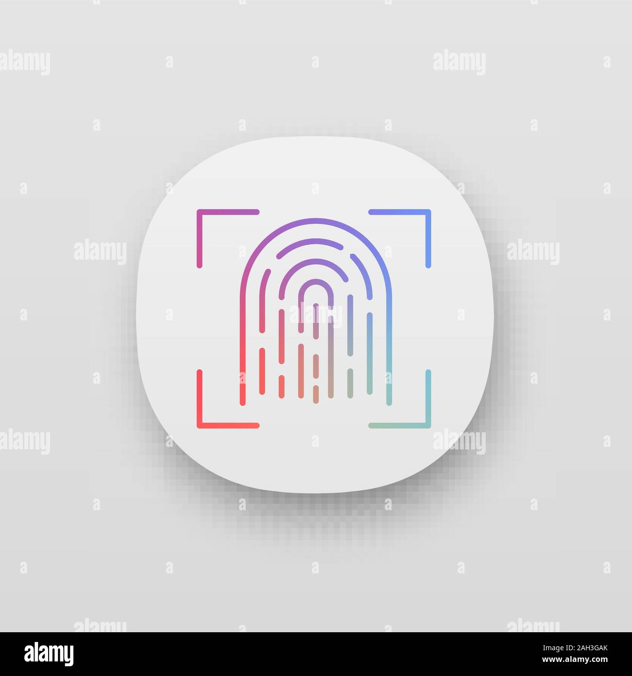 Fingerprint scanning app icon. Touch id. Biometric identification ...