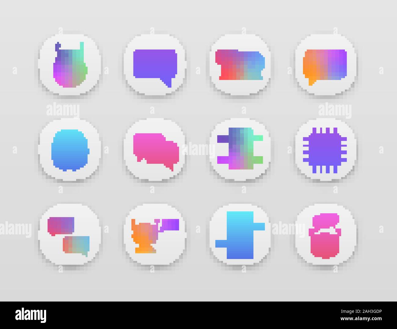 Chatbots App Icons Set Uiux User Interface Chat Bots Talkbots Virtual Assistants Support