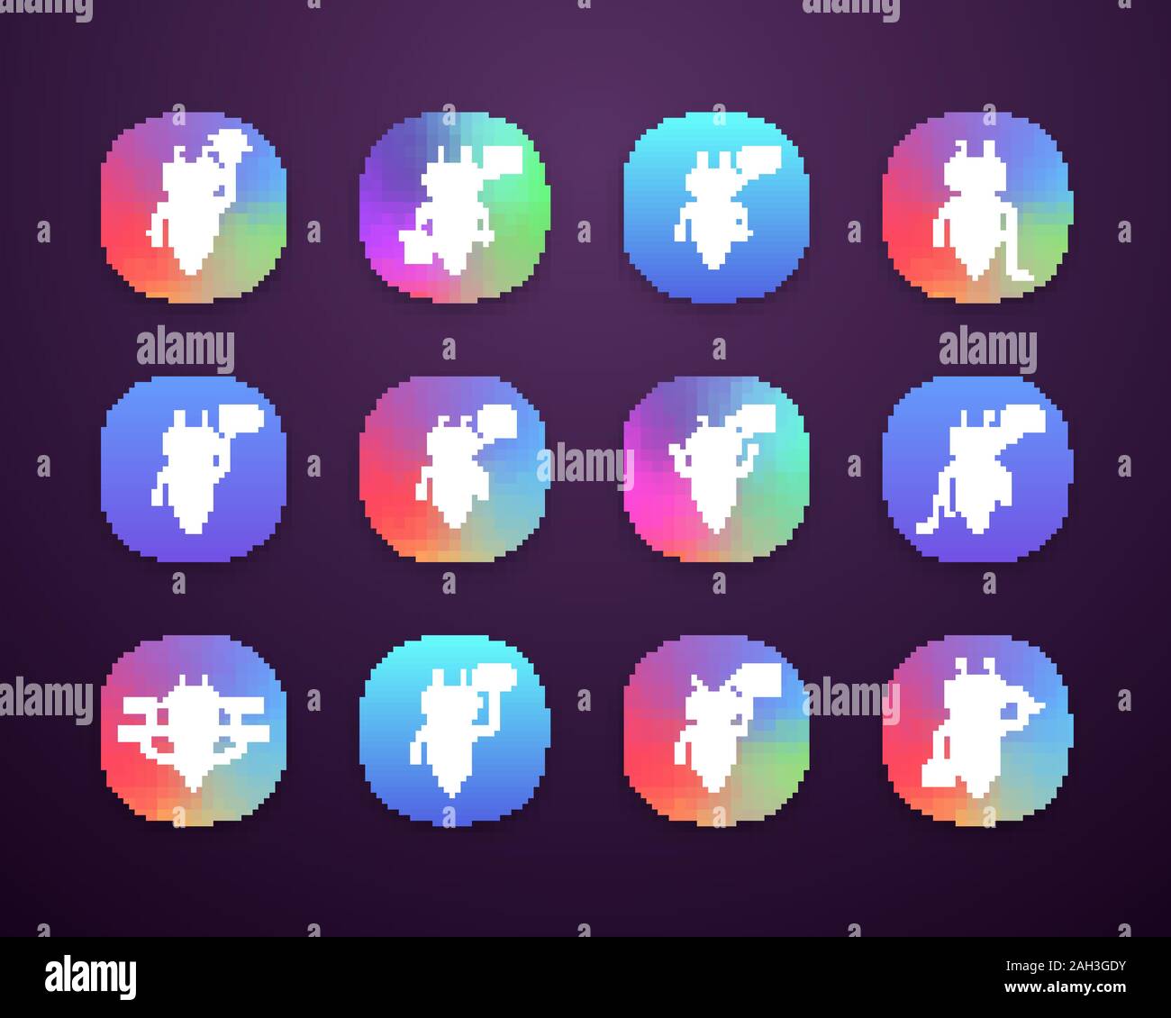 Chatbots App Icons Set Uiux User Interface Virtual Assistants Talkbots Chat Error Buy