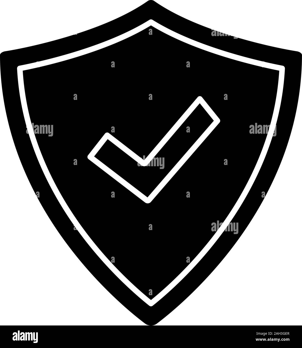 Security approved glyph icon. Defense, protection. Insurance. Antivirus ...