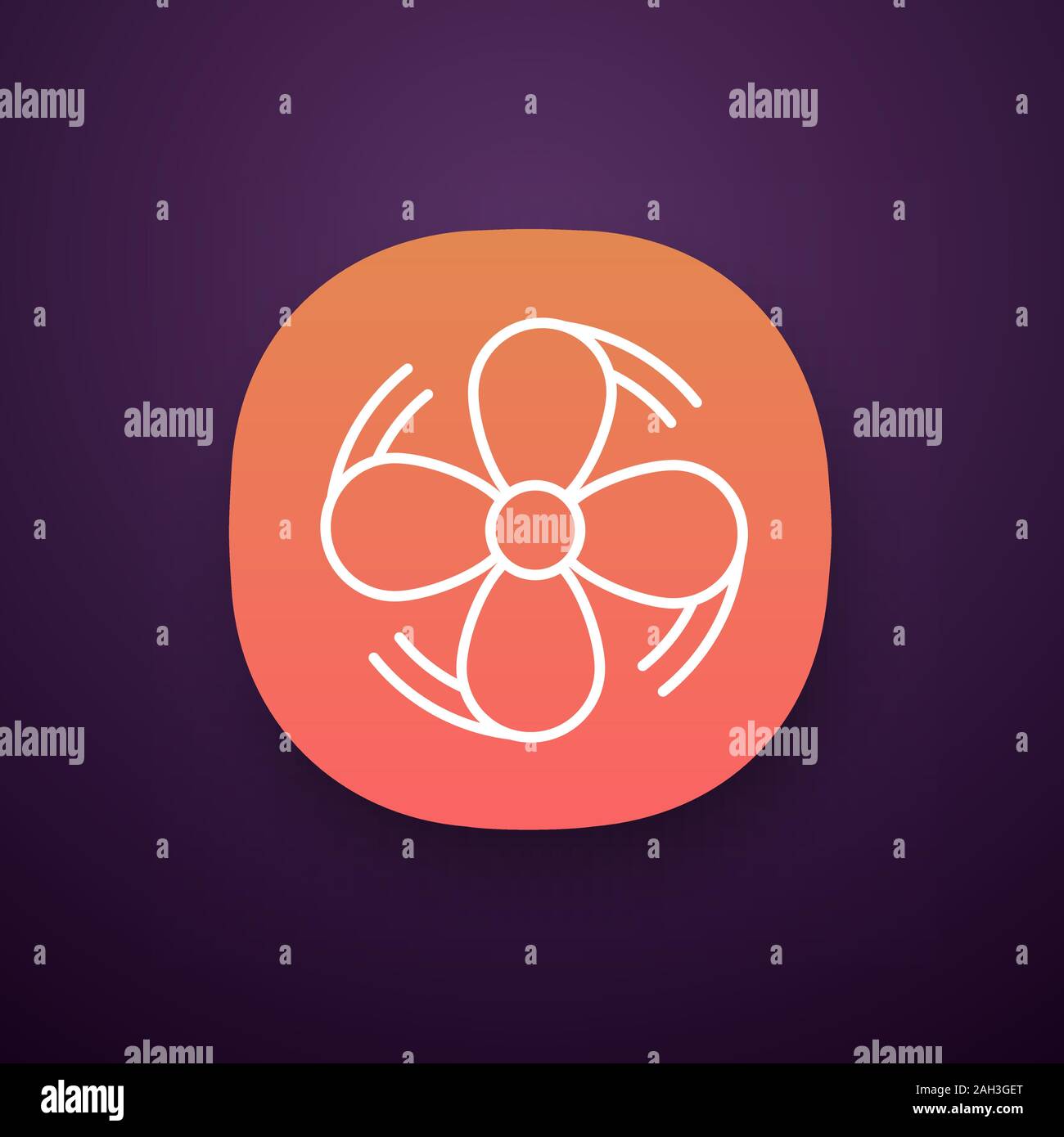 Air ventilation app icon. Exhaust fan. Airflow. Ventilator rotation ...