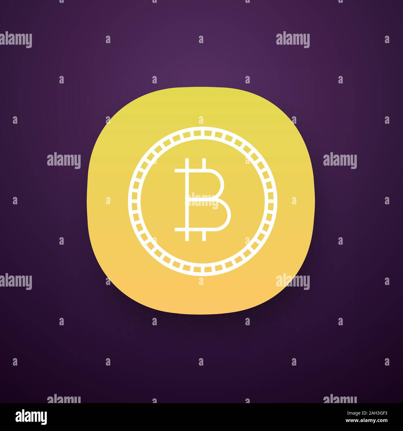 Bitcoin app icon. Cryptocurrency. Digital money. UI/UX user interface ...