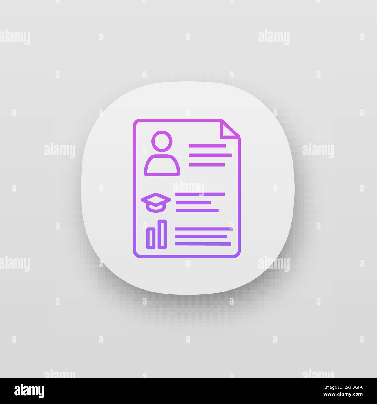 Resume app icon. UI/UX user interface. CV. Curriculum vitae. Personal ...