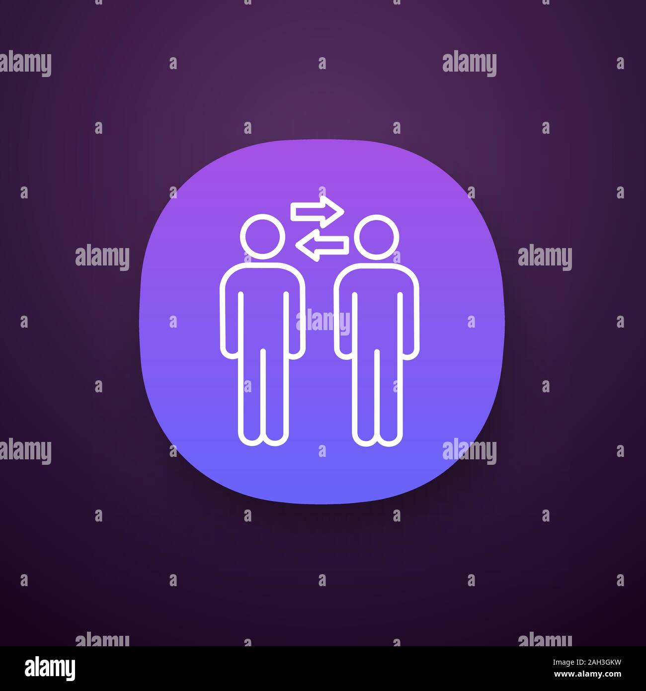 Partnership app icon. UI/UX user interface. Partners, companions ...