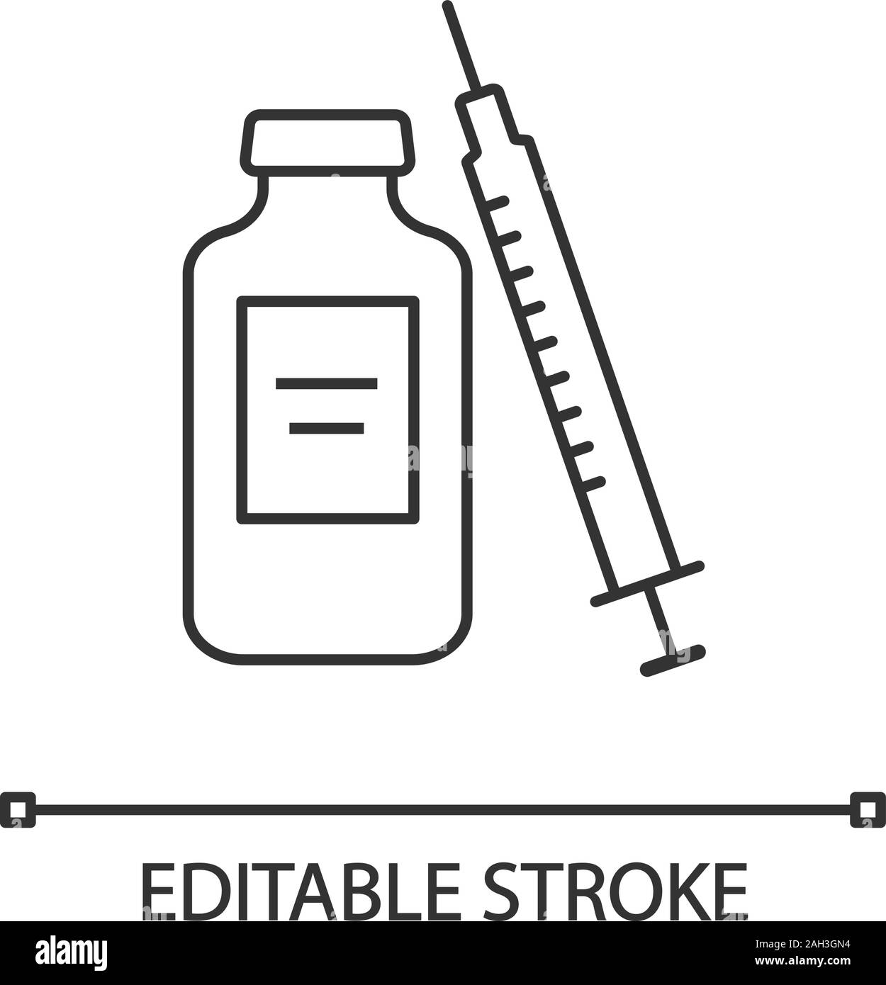 Neurotoxin linear icon. Thin line illustration. Medications. Neurotoxin ...