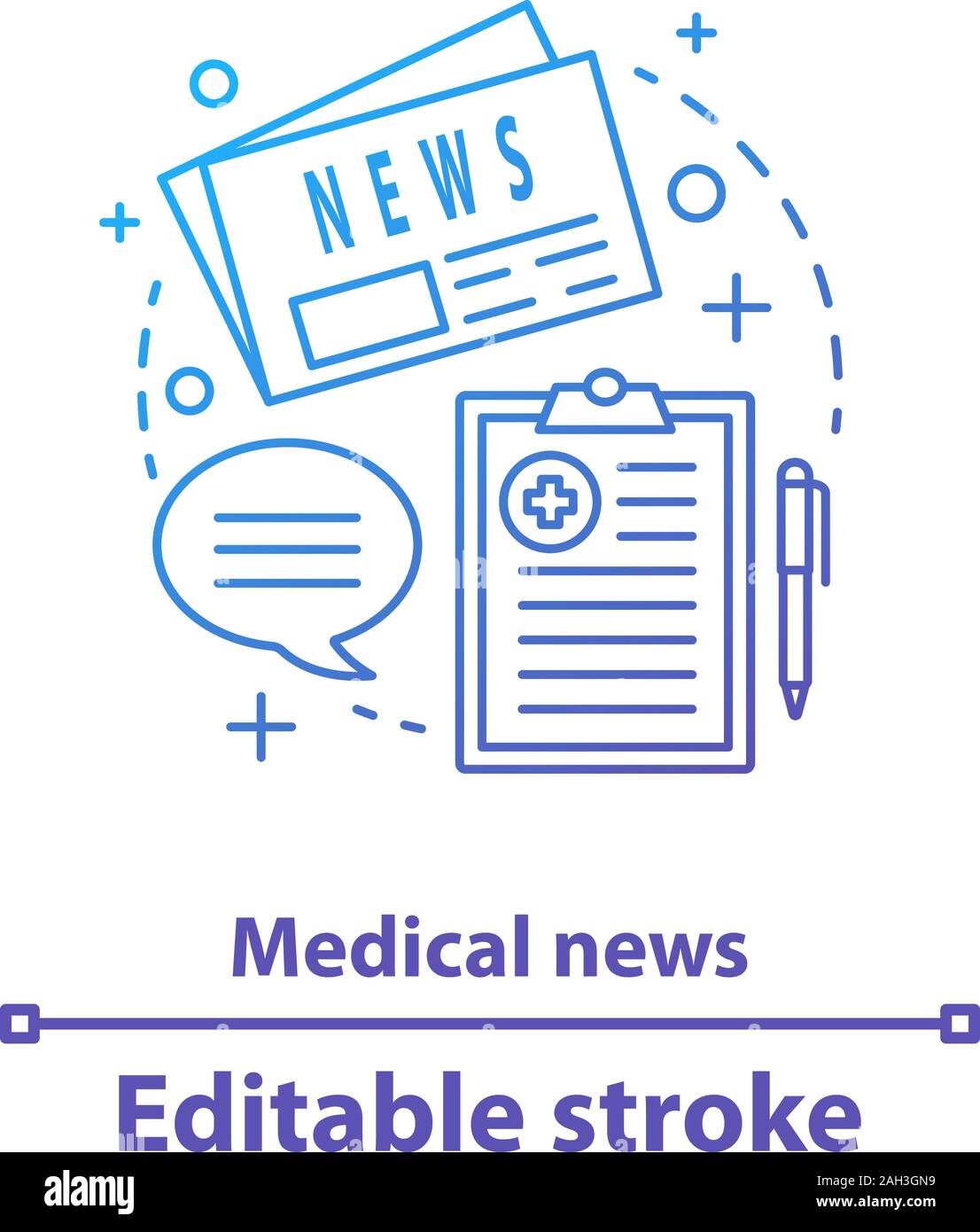 Medical news concept icon. Medical article idea thin line illustration ...