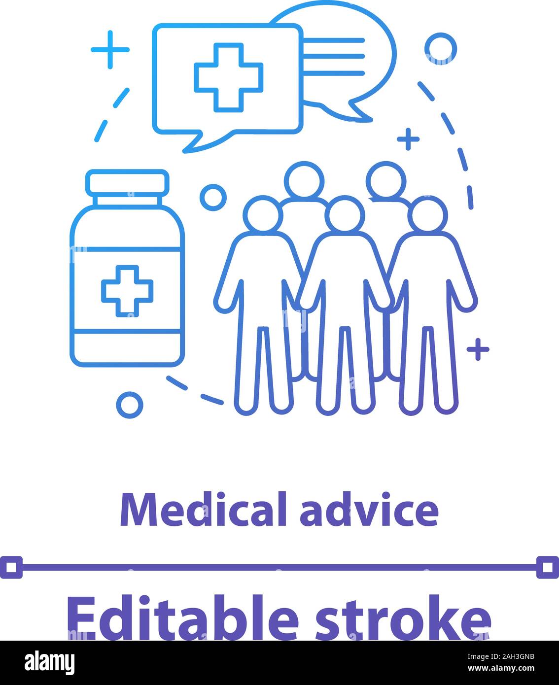 Medical advice concept icon. Public health idea thin line illustration ...