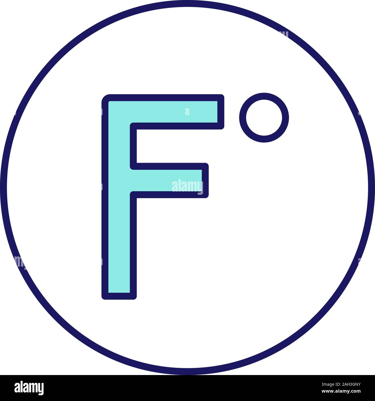 Fahrenheit degrees temperature color icon. Fahrenheit scale. Isolated ...