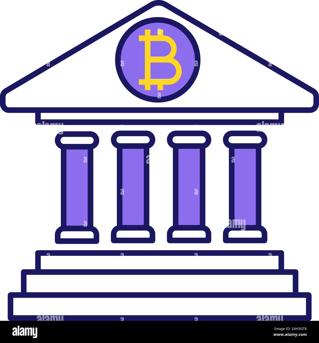Bitcoin banking color icon. Account cryptocurrency balance. E-payment ...