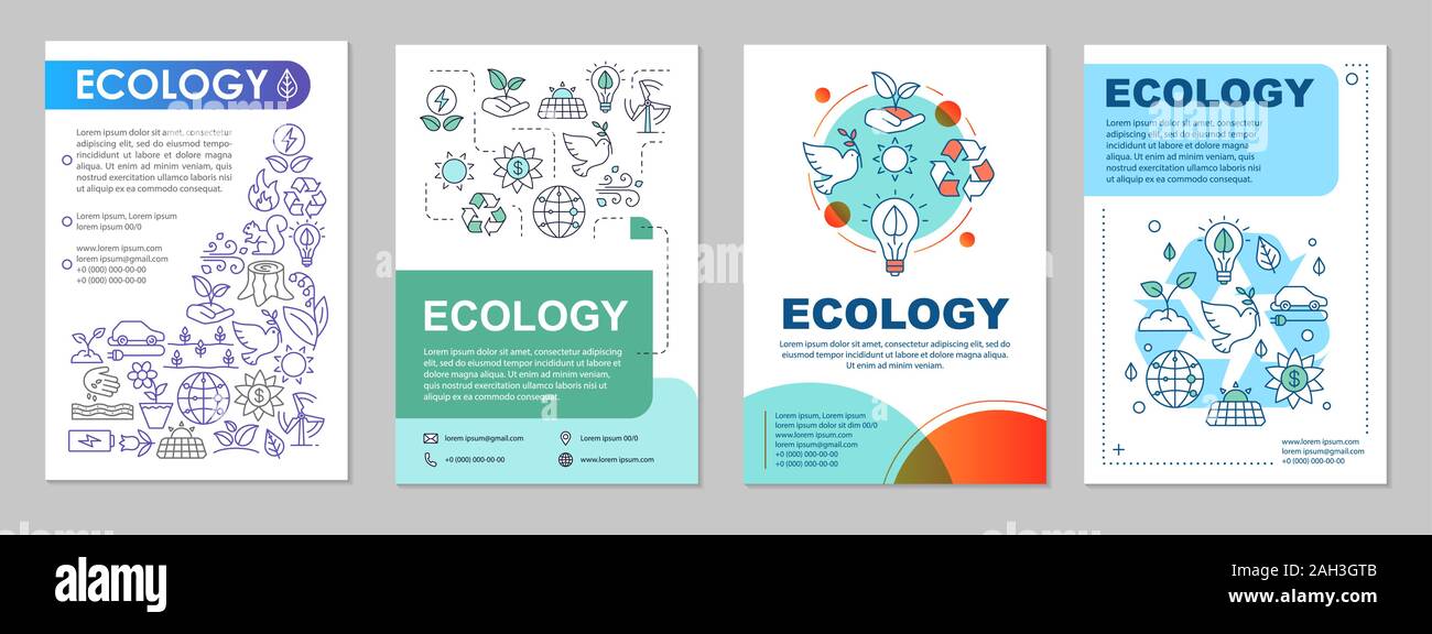 Ecology brochure layout. Environment protection. Flyer, booklet ...