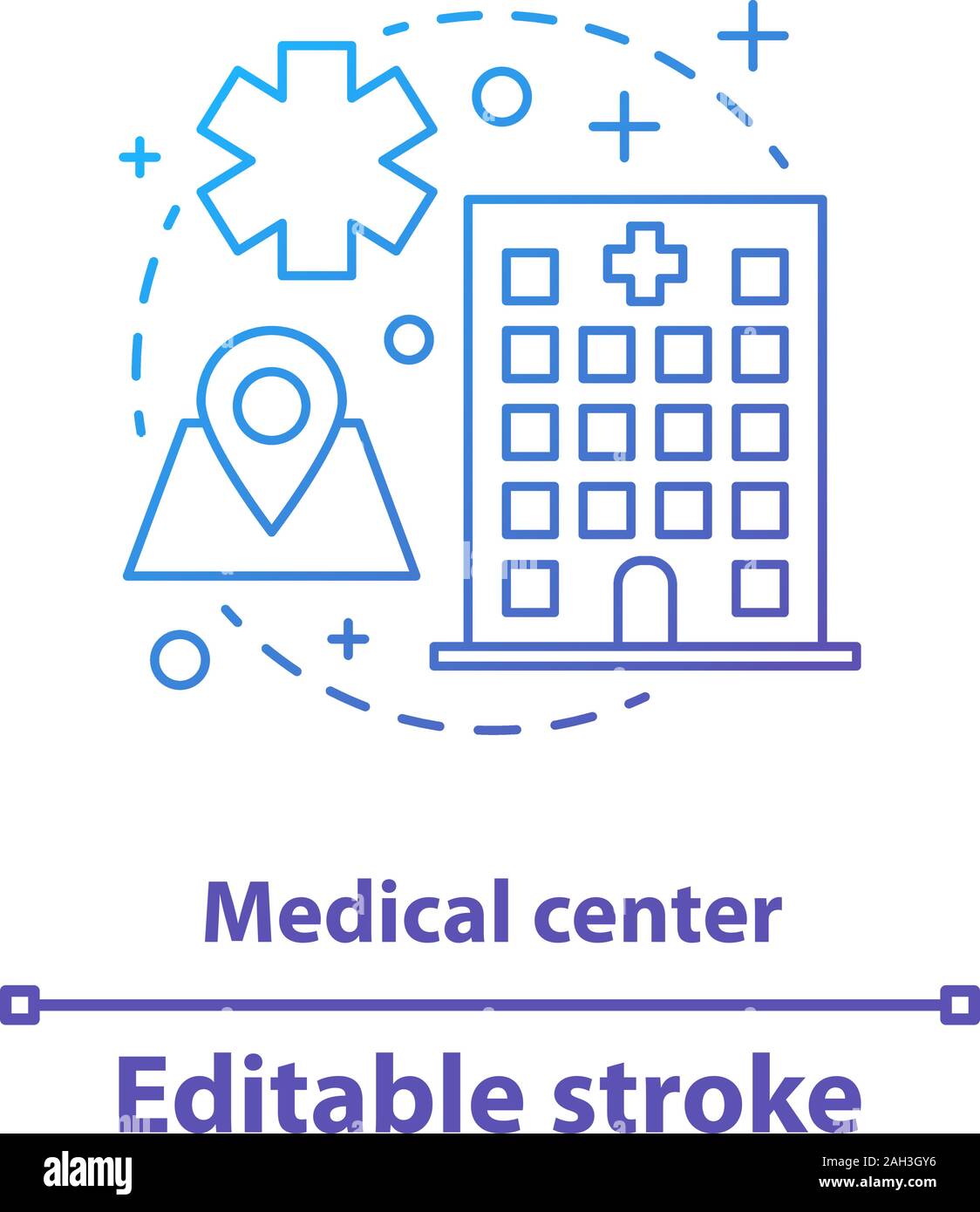 Medical center concept icon. Clinic, hospital. Medicine and healthcare ...