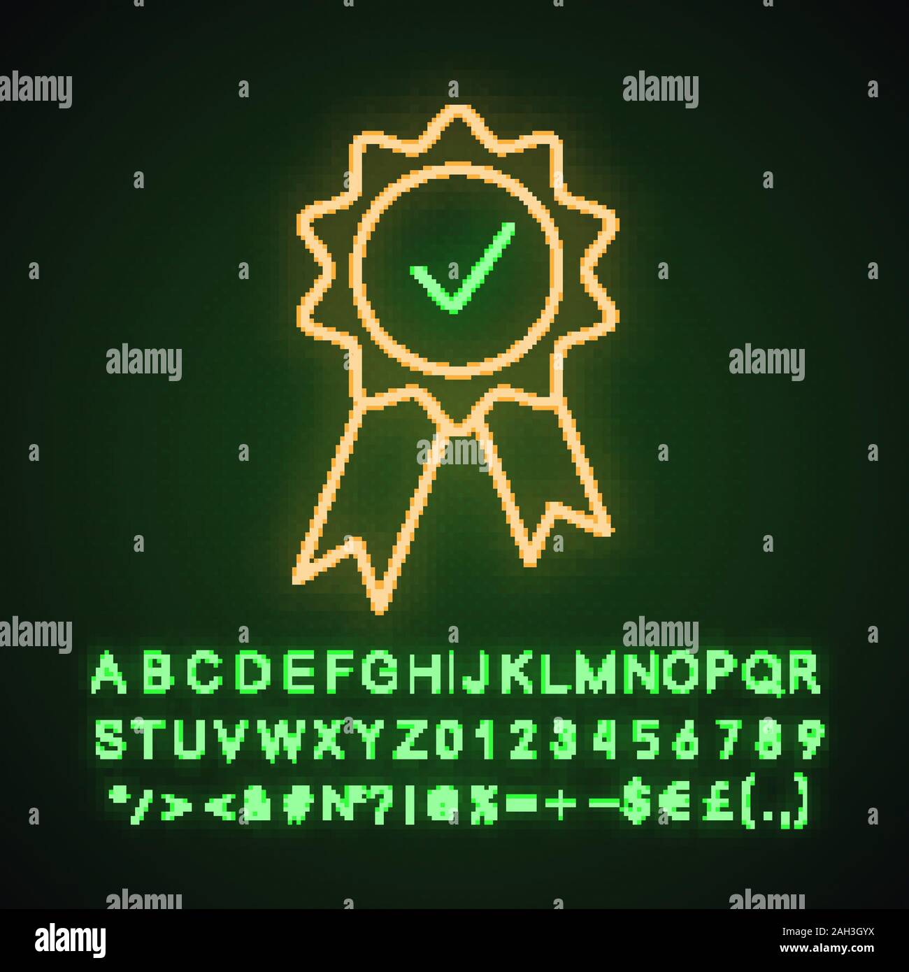 Award medal neon light icon. Reward. Best choice medal. Glowing sign ...