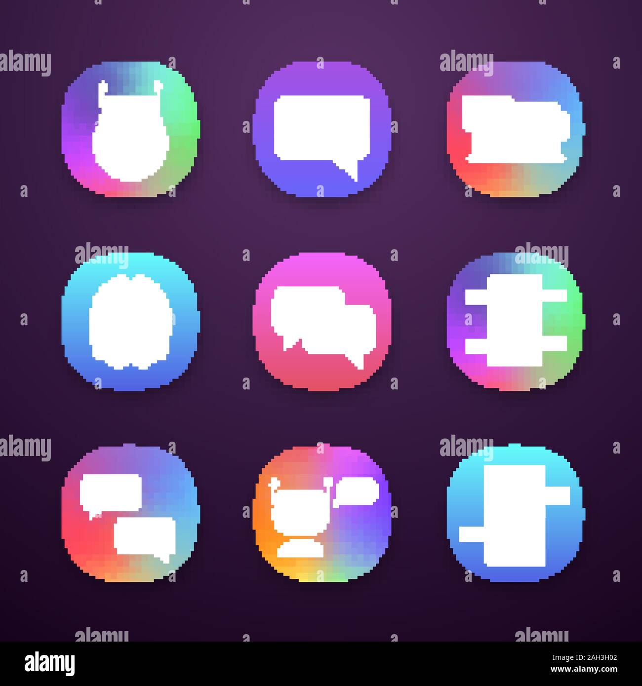 Chatbots App Icons Set Uiux User Interface Graph Support Code
