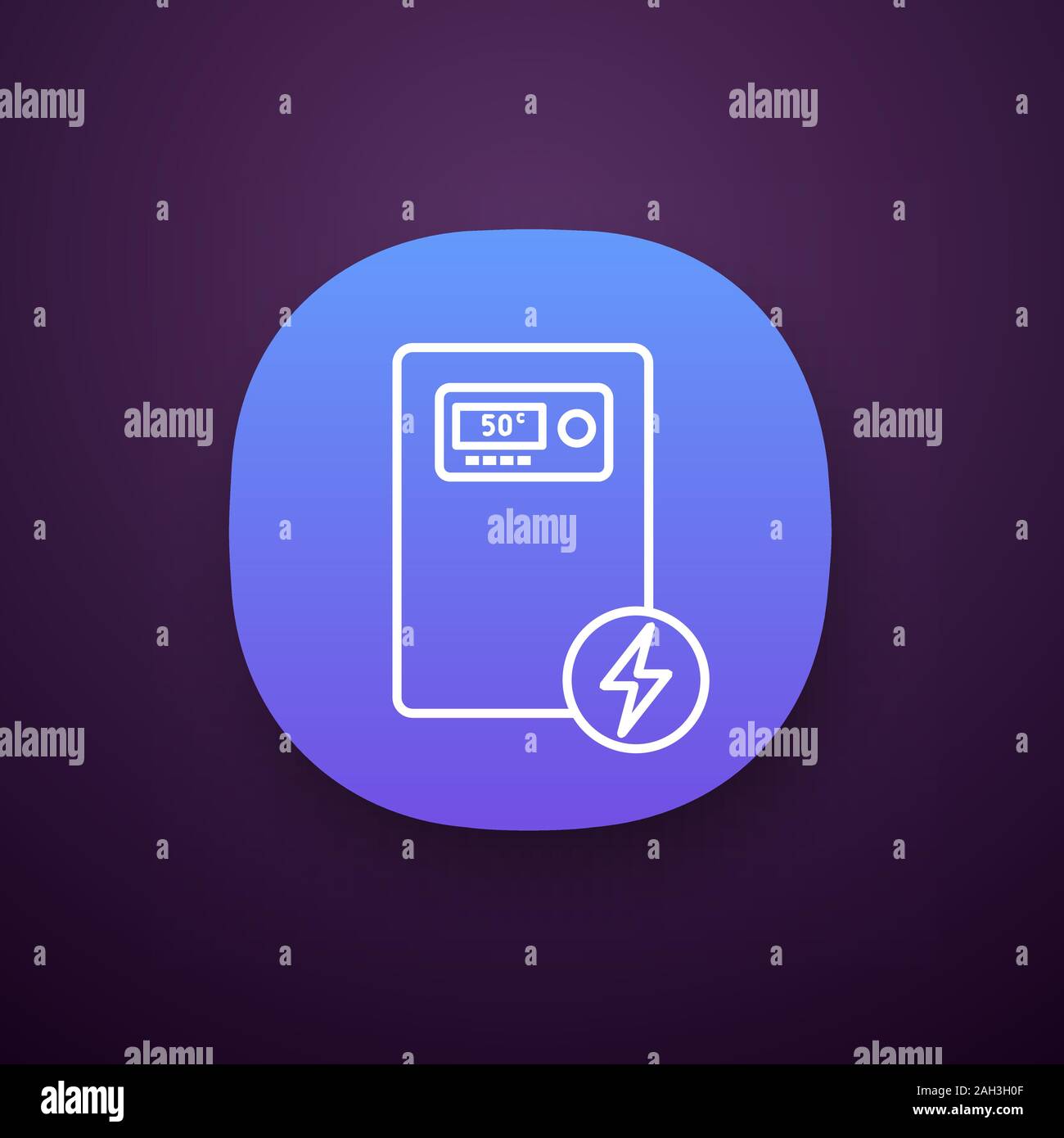 Electric heating boiler app icon. House central heater. Heating system ...