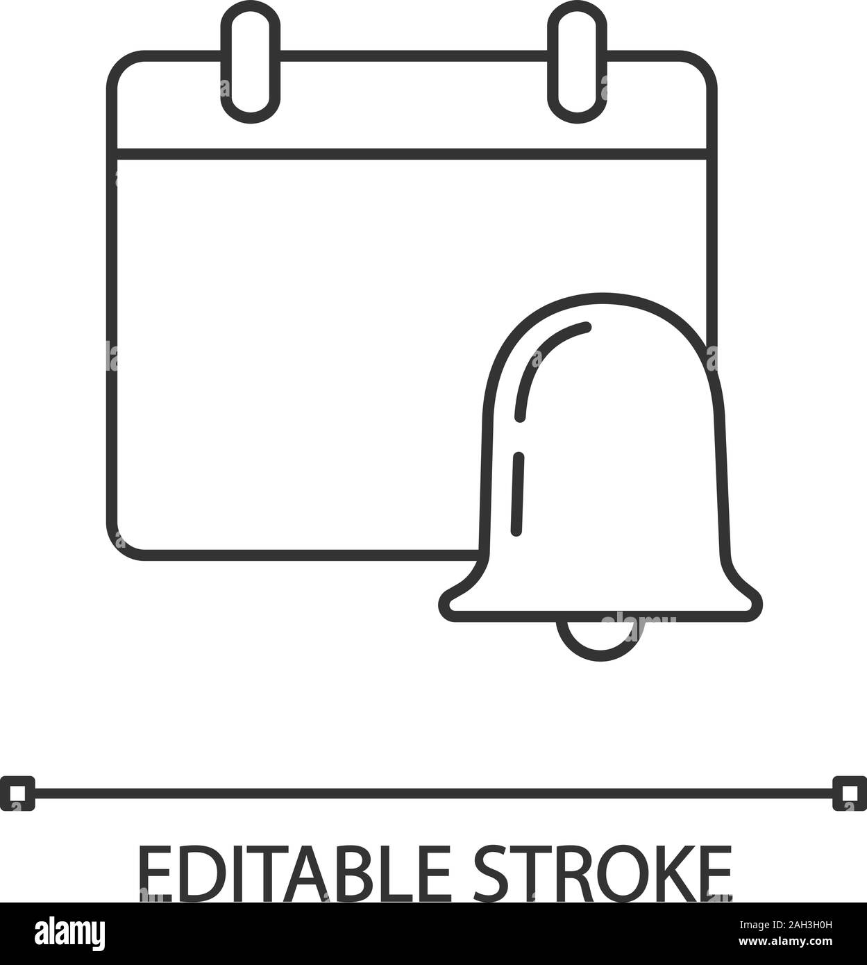 Event notification linear icon. Calendar with bell. Thin line ...