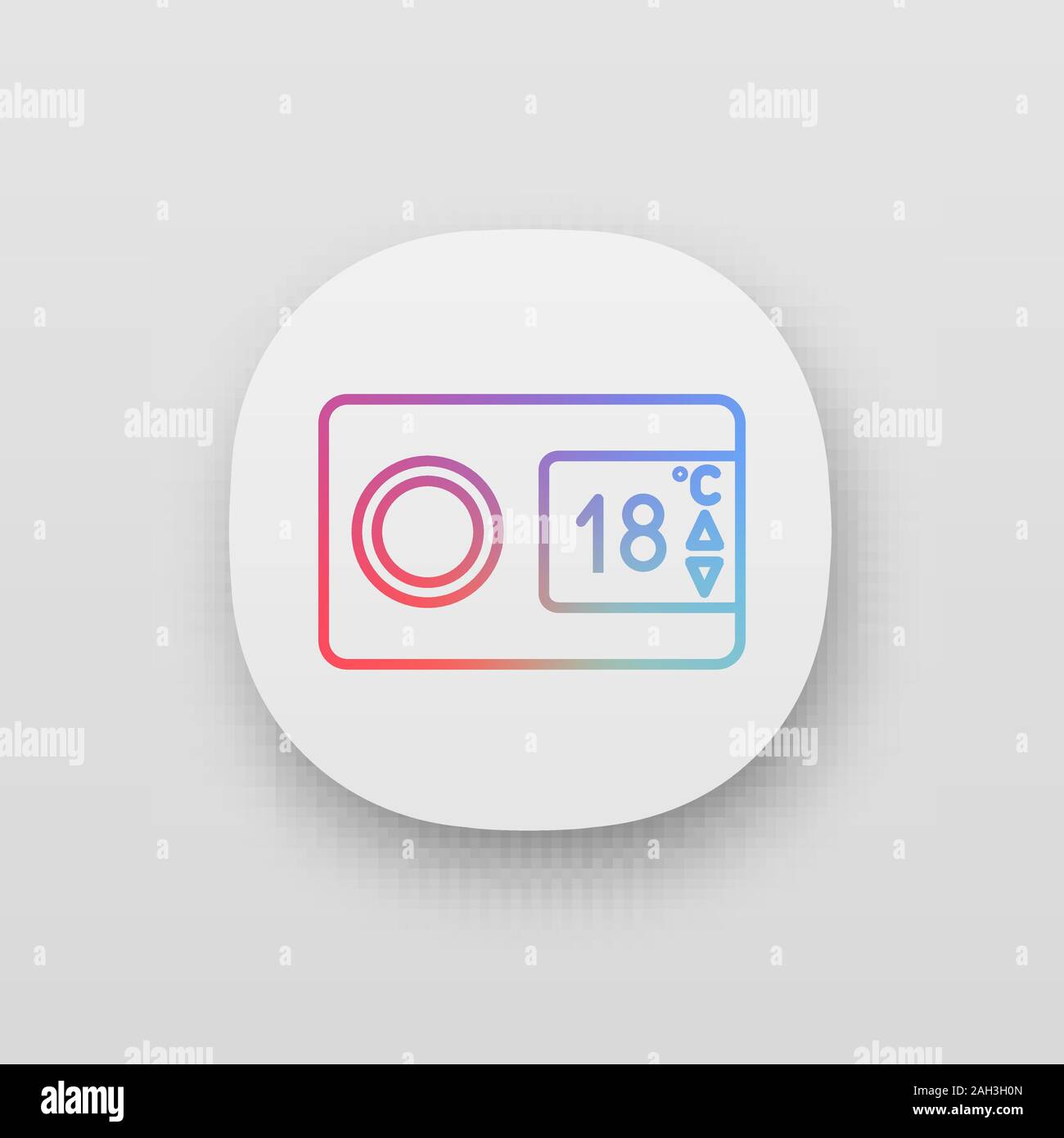 Digital thermostat app icon. UI/UX user interface. Climate control ...