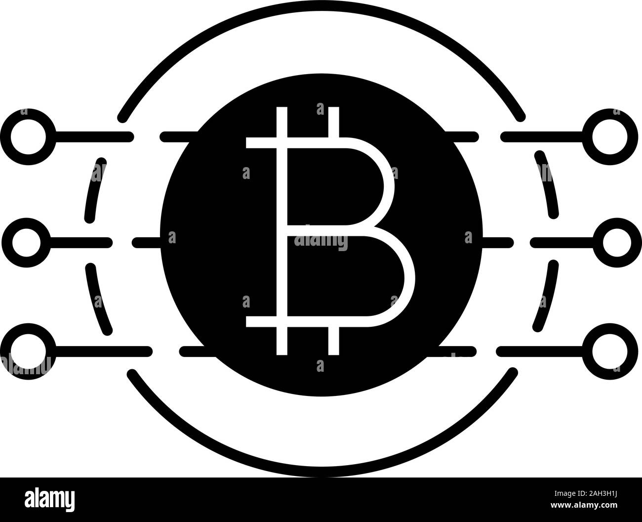 Bitcoin glyph icon. Virtual currency. Online banking. Bitcoin payment ...