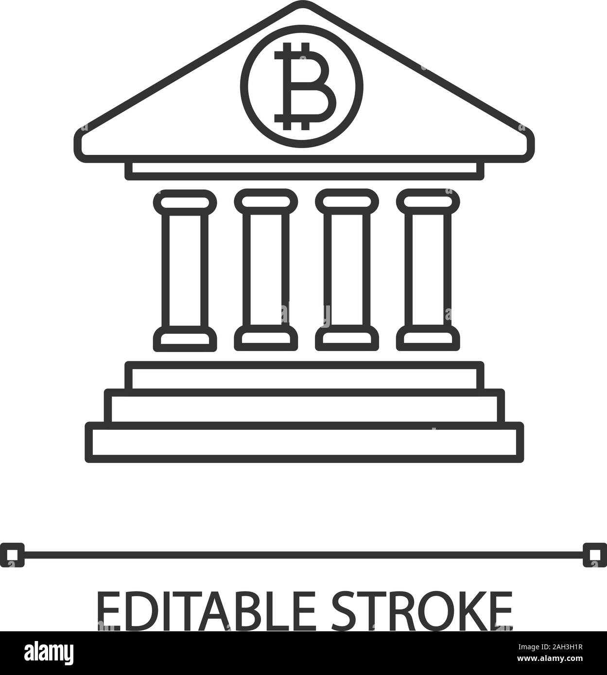 Bitcoin banking linear icon. Thin line illustration. Account ...