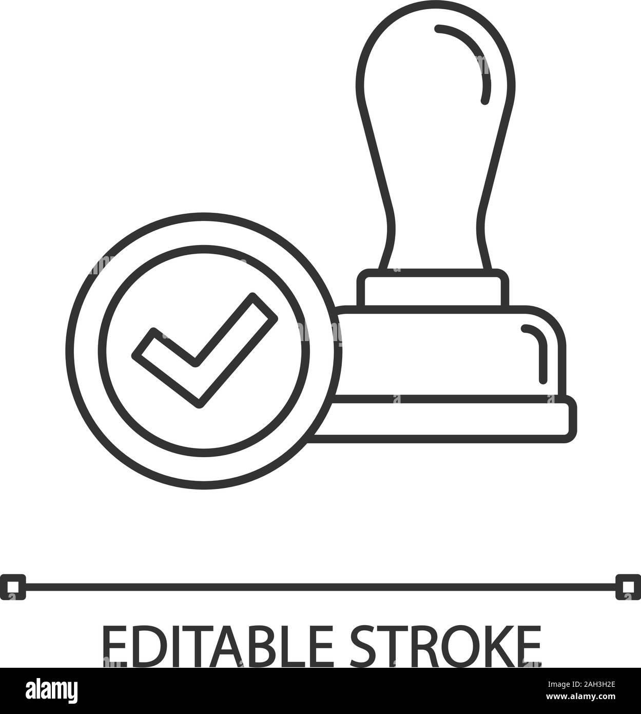 Stamp approved linear icon. Stamp of approval. Thin line illustration ...