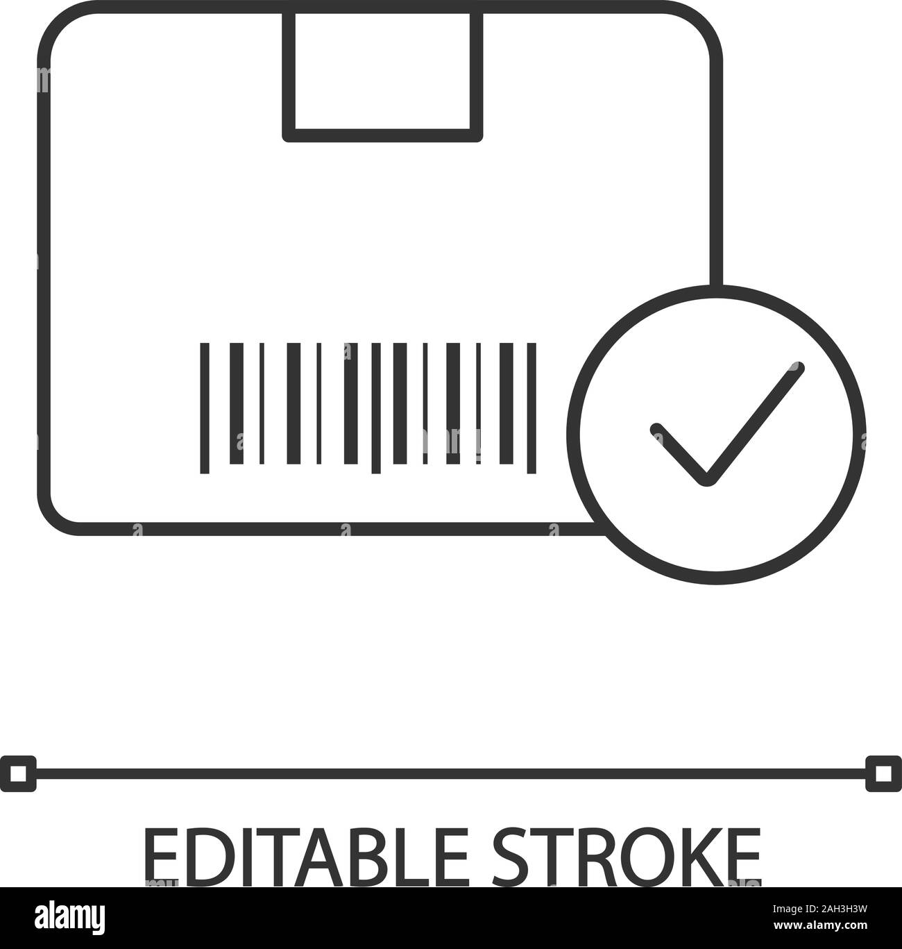 Approved delivery linear icon. Successful package receipt. Thin line ...