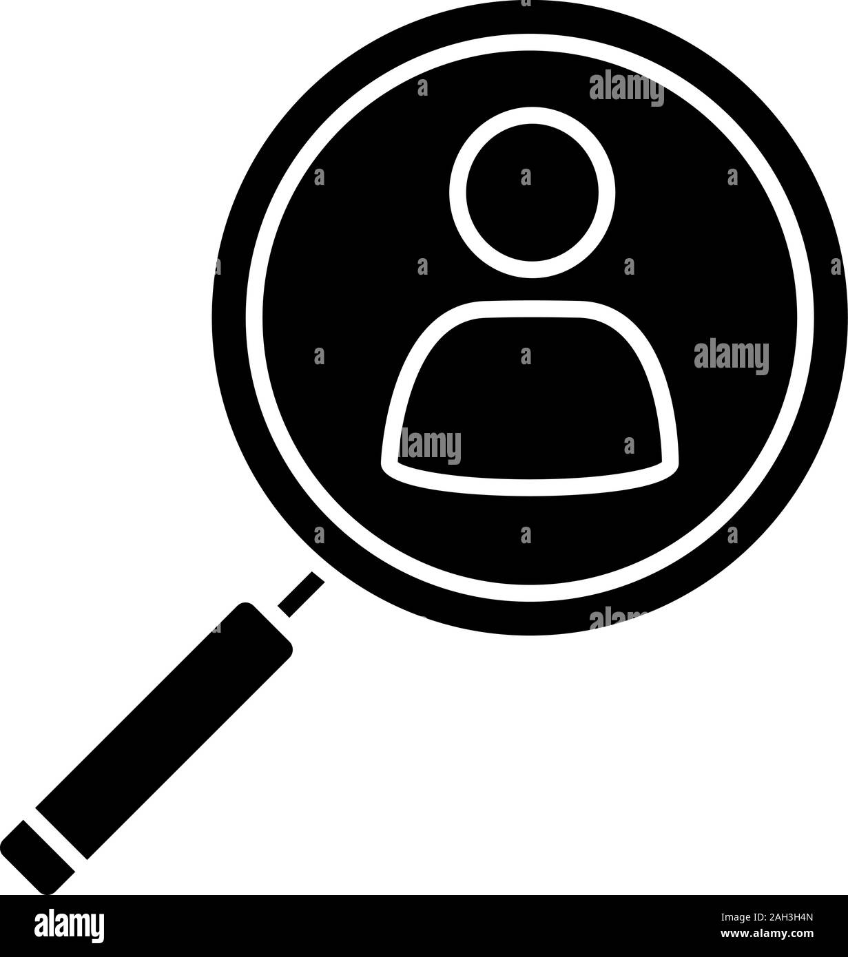 Staff searching glyph icon. Silhouette symbol. Personnel hiring ...