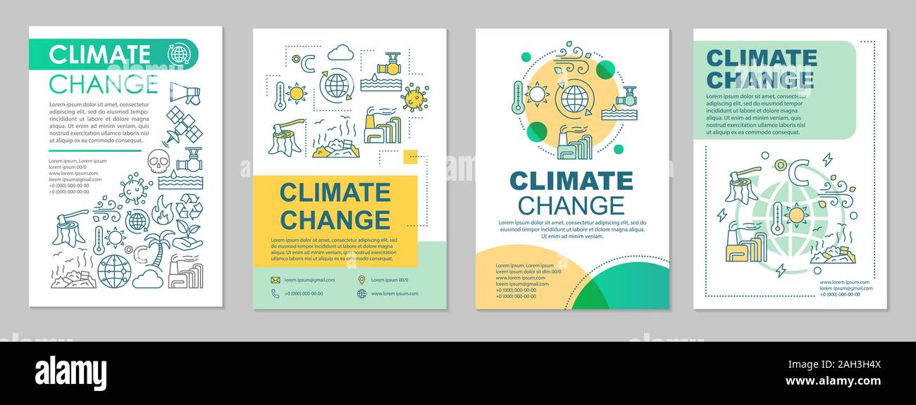 Climate change brochure template layout. Environmental issues. Flyer, booklet, leaflet print ...