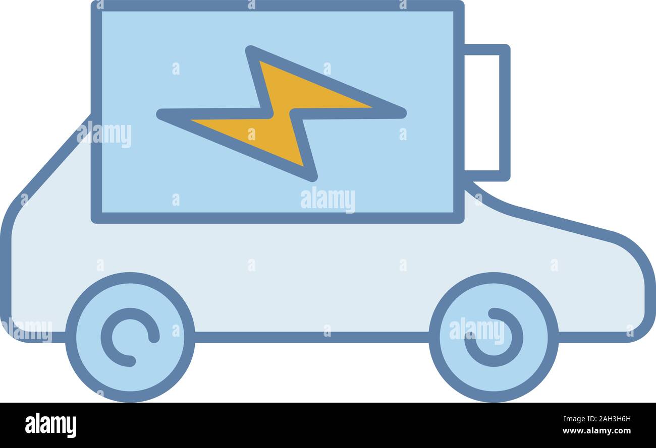 Electric car battery charging color icon. Automobile battery level ...