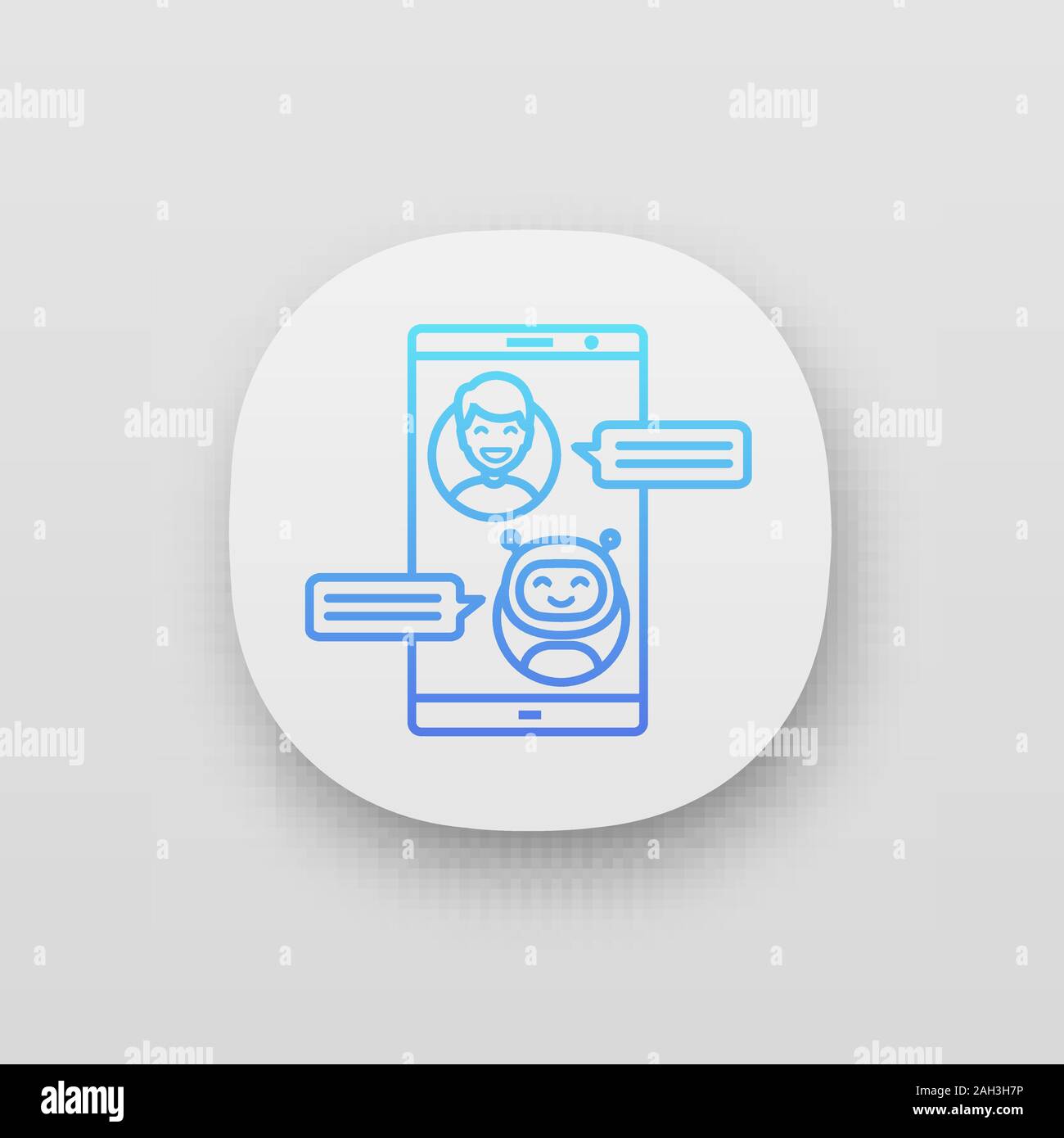Support Chatbot App Icon Uiux User Interface Messenger Bot Modern Robot Virtual Assistant