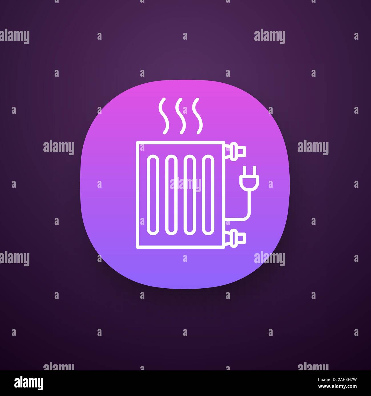Electric radiator app icon. UI/UX user interface. Heating battery ...