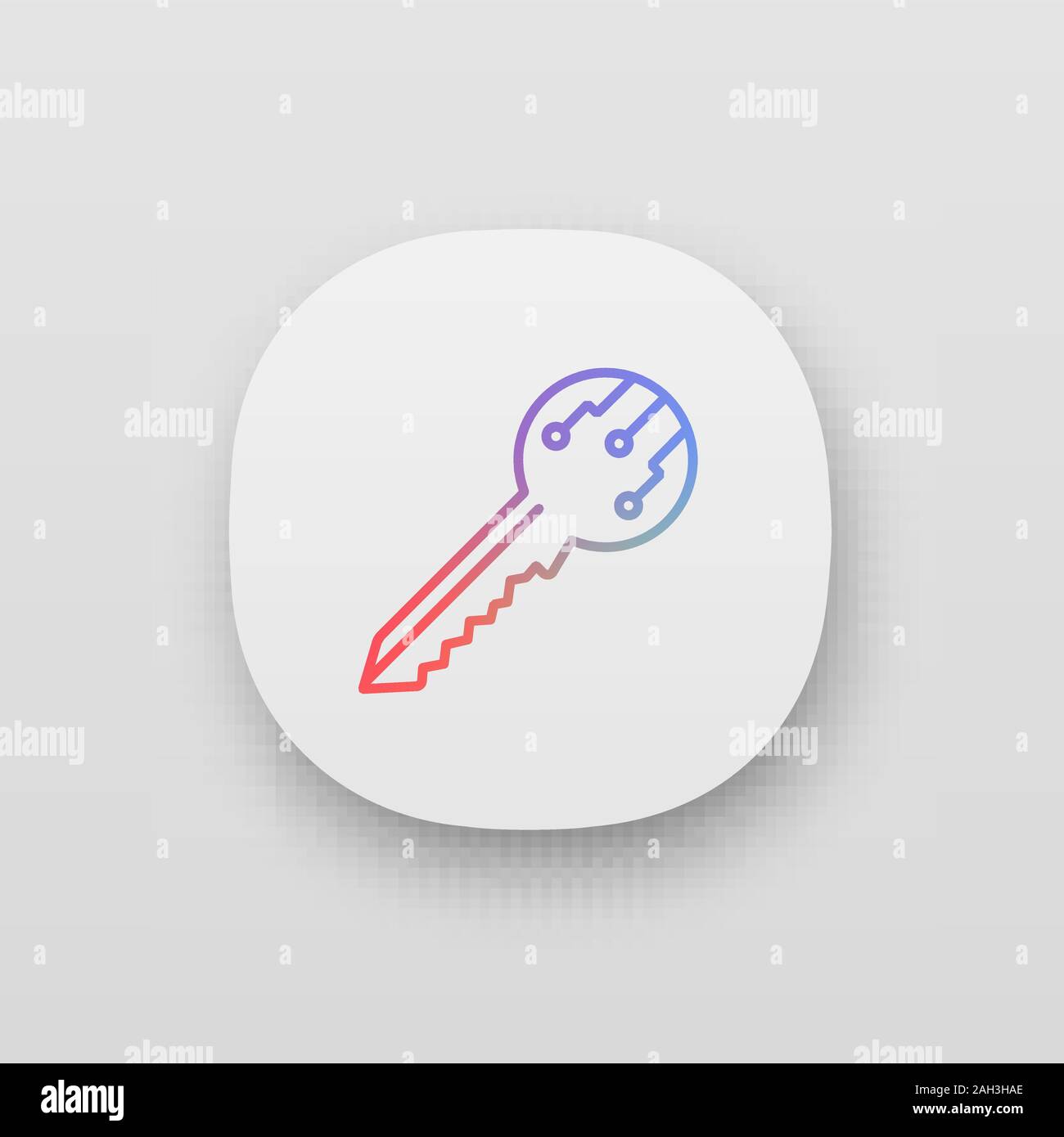 Private digital key app icon. Encryption key. UI/UX user interface. Web ...