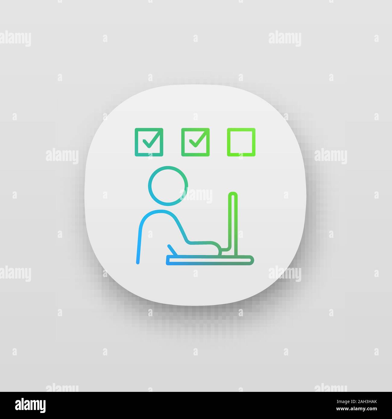 Interactive training app icon. Task solving. Online test. Freelance job ...