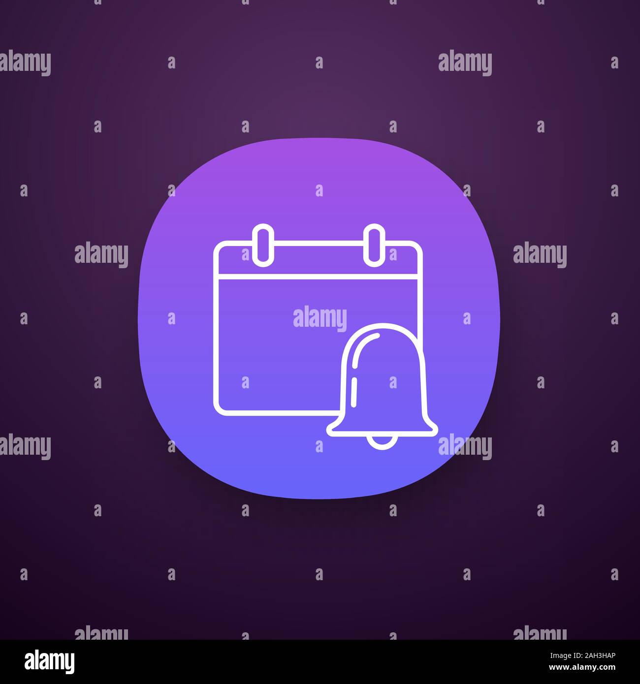 Event notification app icon. UI/UX user interface. Calendar with bell ...