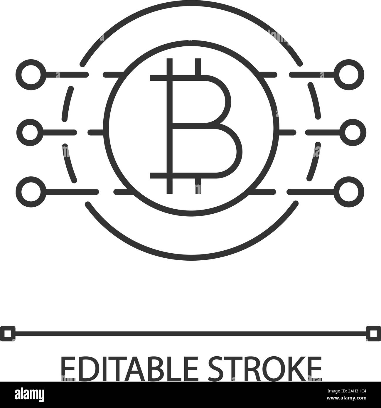 Bitcoin linear icon. Cryptocurrency. Thin line illustration. Digital ...