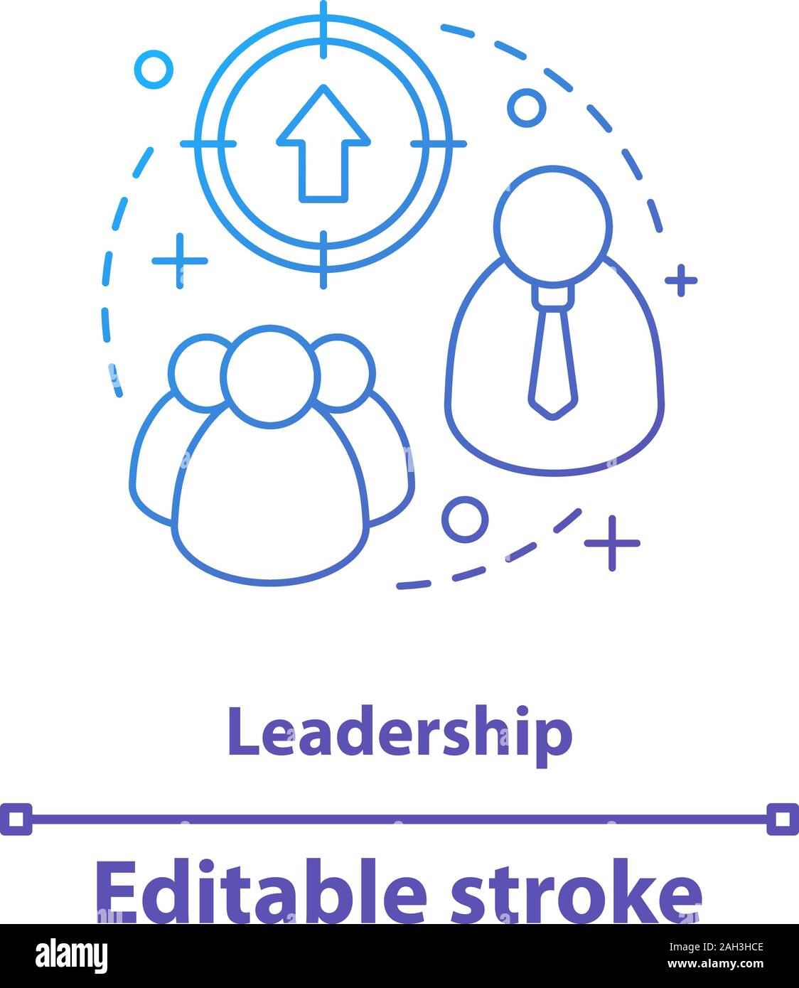 Leadership concept icon. Management idea thin line illustration ...