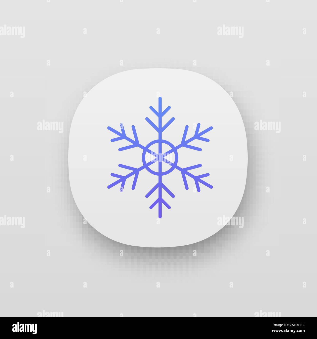 Snowflake app icon. UI/UX user interface. Frosty weather. Air cooling ...